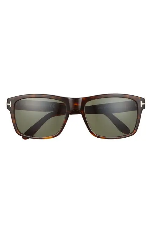 TOM FORD Rectangular Sunglasses - Dark Havana/green
