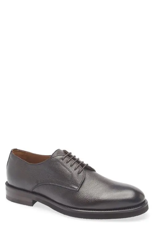 Nordstrom Italian Collection Collodi Plain-toe Derby - Dark Brown Leather