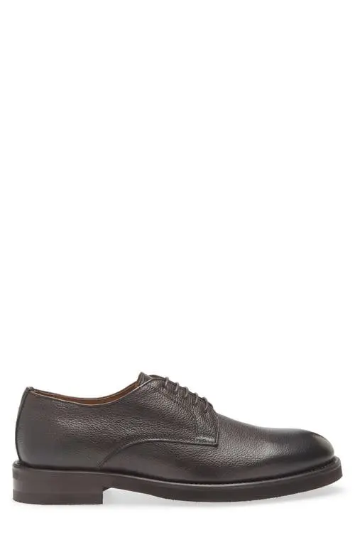 Nordstrom Italian Collection Collodi Plain-toe Derby - Dark Brown Leather