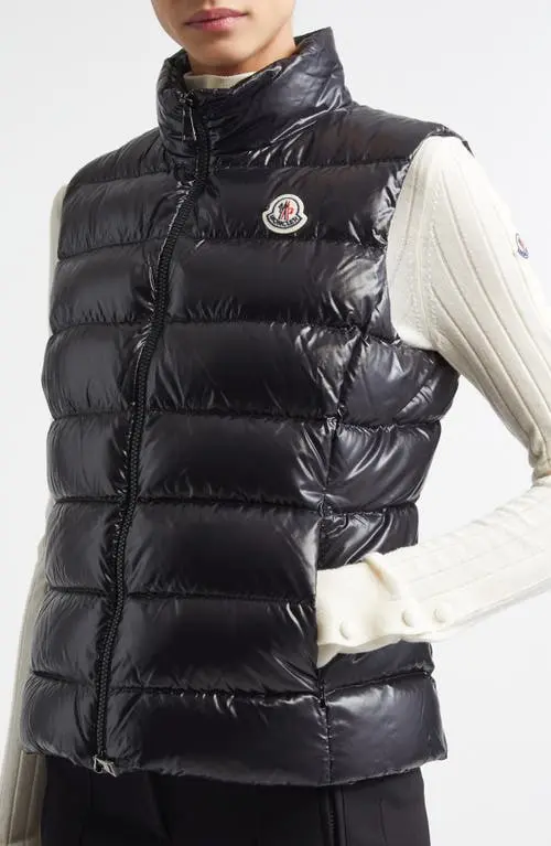 Moncler Ghany Nylon Laqué Down Puffer Vest