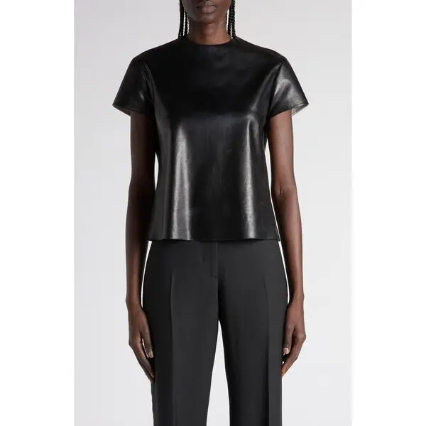 TOM FORD Napa Leather T-shirt - Black