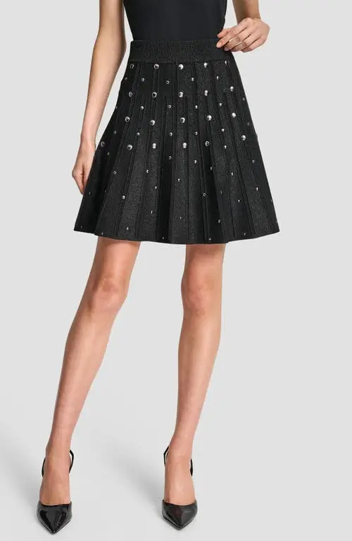 Dkny Studded Metallic Mini Skirt