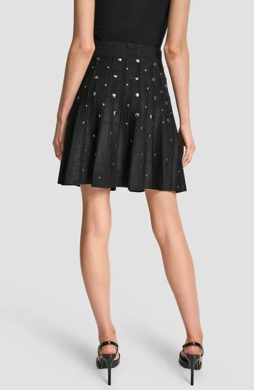 Dkny Studded Metallic Mini Skirt