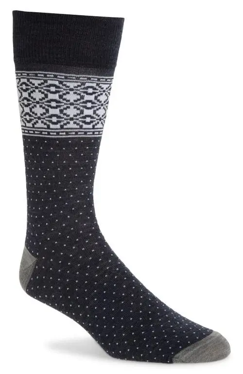 Nordstrom Fair Isle Wool-blend Socks - Navy