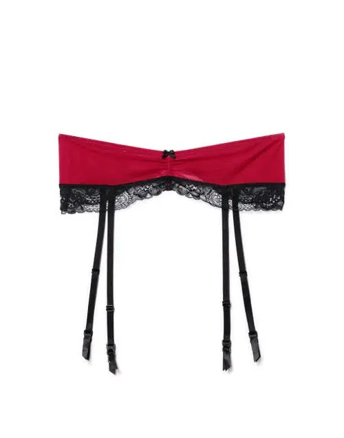 ADORE ME Clairabelle Garter Belt - Dark Red