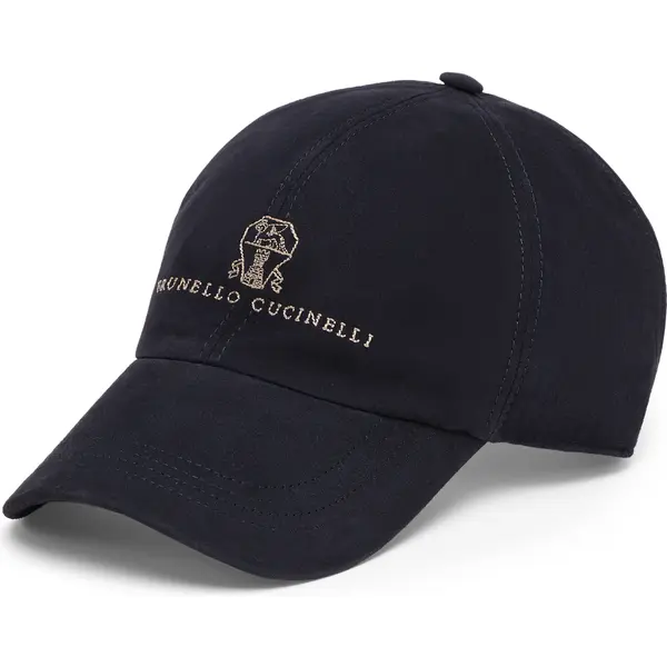 Brunello Cucinelli Baseball Cap With Embroidery - Navy Blue