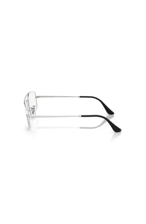 Ray-ban 58mm Irregular Optical Glasses - Silver