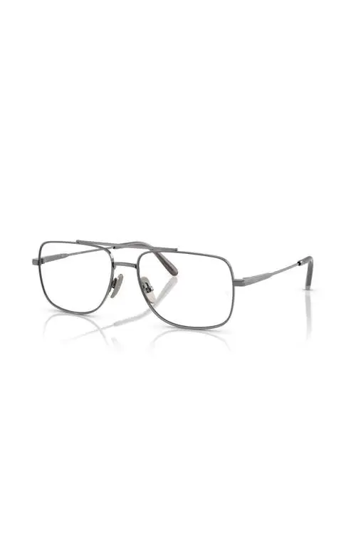 Ray-ban 58mm Square Full Rim Eyeglasses - Silver