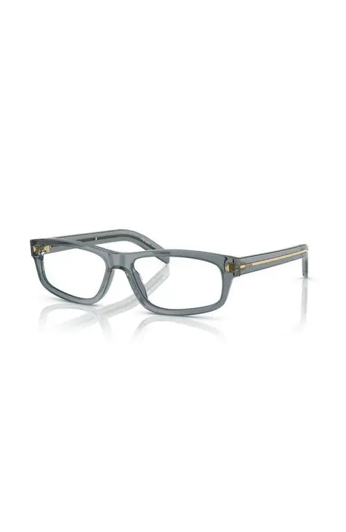 Prada 55mm Rectangle Optical Glasses - Gold
