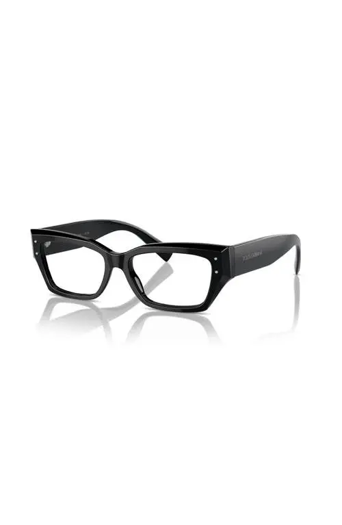 Dolce & Gabbana 53mm Rectangle Full Rim Optical Glasses - Black