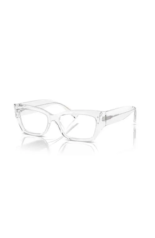 Dolce & Gabbana 53mm Rectangle Full Rim Optical Glasses - Transparent