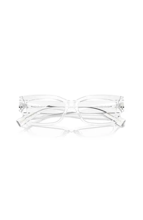 Dolce & Gabbana 53mm Rectangle Full Rim Optical Glasses - Transparent