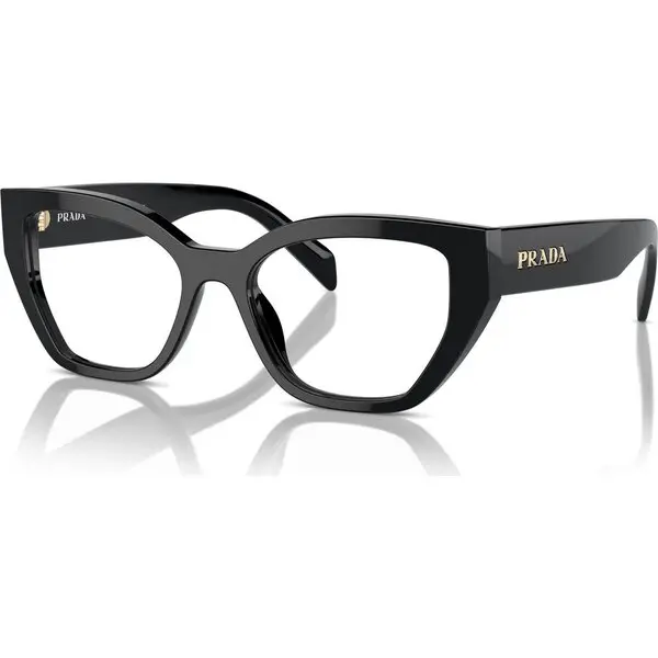Prada Irregular Full Rim Eyeglasses - Black