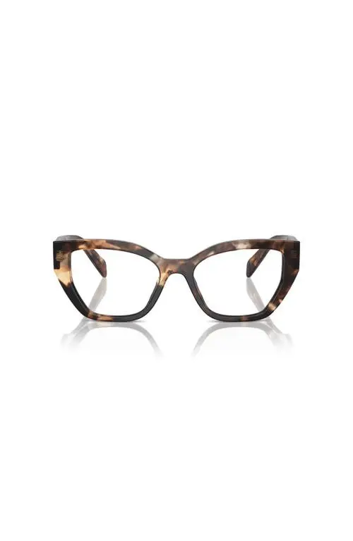 Prada Irregular Full Rim Eyeglasses - Tortoise