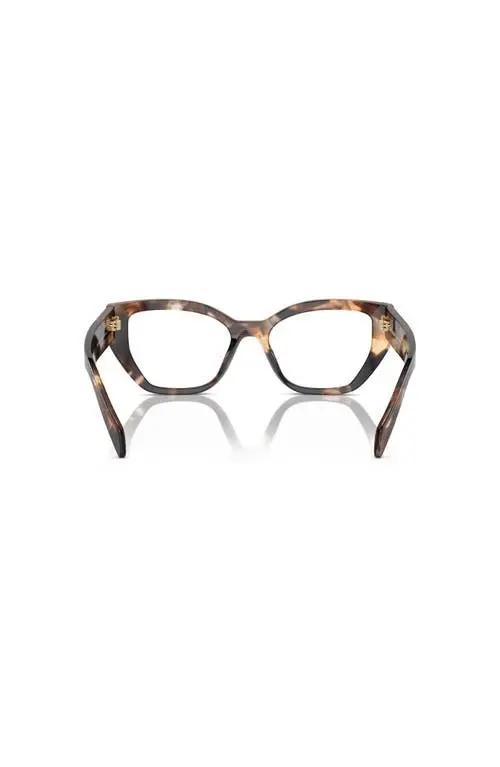 Prada Irregular Full Rim Eyeglasses - Tortoise