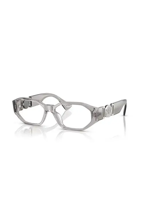 Versace 56mm Irregular Full Rim Optical Glasses - Grey