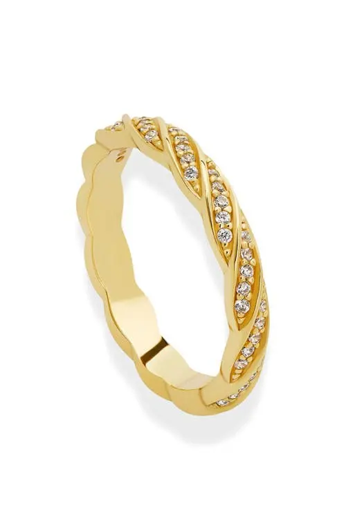 MOD + JO Nadia Twisted Pavé Band Ring - Gold