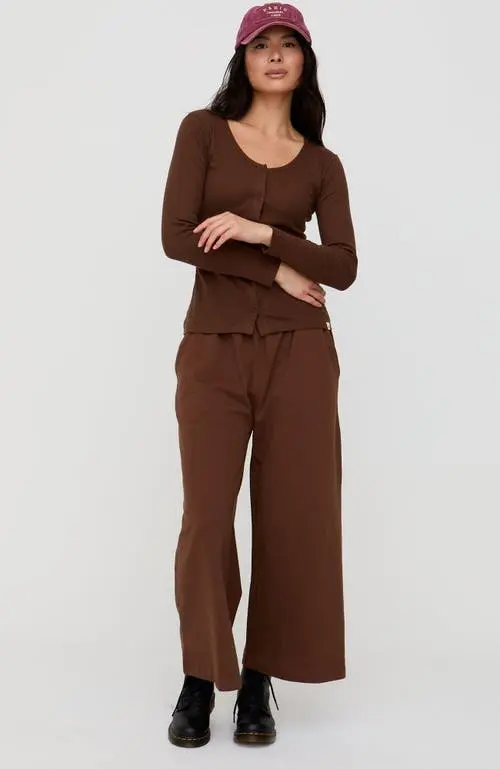 TURTLEDOVE LONDON Organic Cotton Nora Long Sleeve Top - Brown