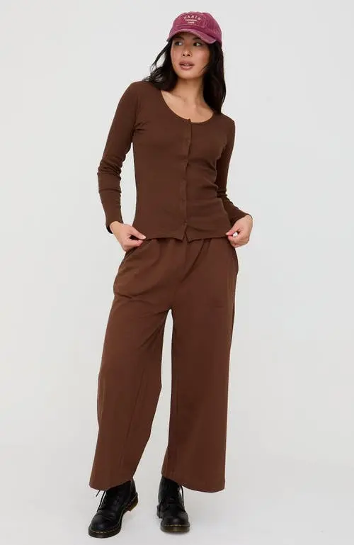 TURTLEDOVE LONDON Organic Cotton Nora Long Sleeve Top - Brown