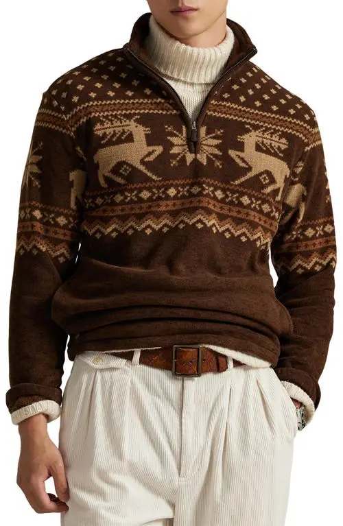 Polo Ralph Lauren Fair Isle Brushed Fleece Pullover - Cascadia Fair Isle