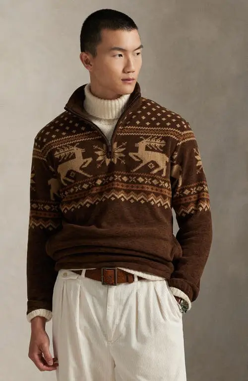Polo Ralph Lauren Fair Isle Brushed Fleece Pullover - Cascadia Fair Isle