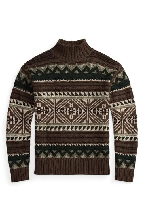 Polo Ralph Lauren Geometric Cotton-blend Turtleneck Sweater