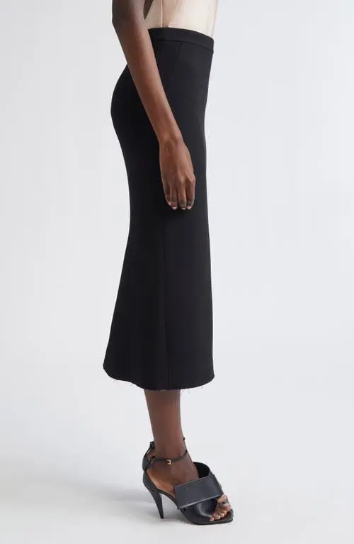 Givenchy Kickback Raw Edge Wool Blend Stretch Crepe Pencil Skirt - Black