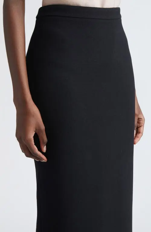 Givenchy Kickback Raw Edge Wool Blend Stretch Crepe Pencil Skirt - Black