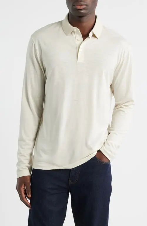 BOSS Pado 110 Long Sleeve Wool Polo - Open White