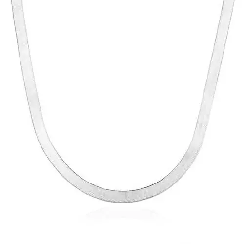 THE LOVERY FINE JEWELRY Large Herringbone Chain Necklace - White Gold