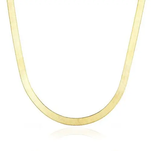 THE LOVERY FINE JEWELRY Large Herringbone Chain Necklace - Yellow Gold