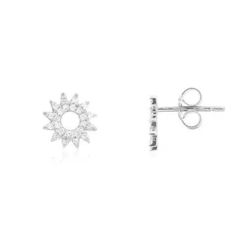 THE LOVERY FINE JEWELRY Diamond Sun Stud Earrings - White Gold