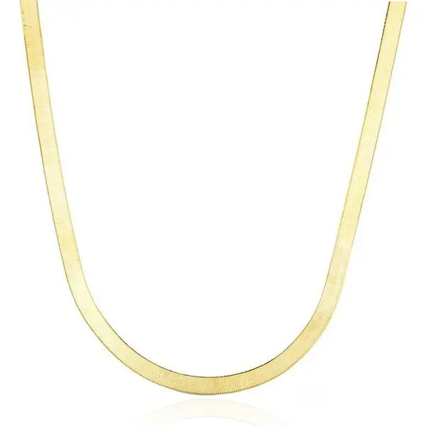 THE LOVERY FINE JEWELRY 14k Gold Mini Herringbone Chain Necklace - Yellow Gold