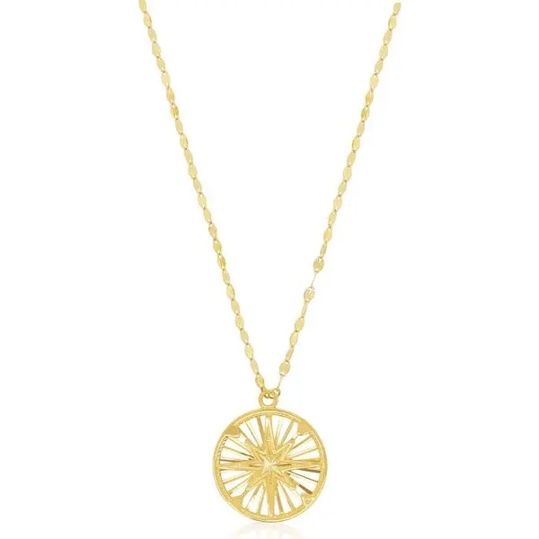 THE LOVERY FINE JEWELRY 14k Compass Medallion Chain Necklace - Yellow Gold