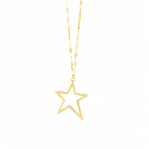 THE LOVERY FINE JEWELRY Open Star Necklace - Yellow Gold