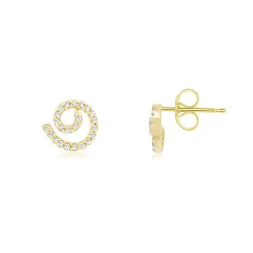 THE LOVERY FINE JEWELRY Diamond Swirl Stud Earrings - Yellow Gold