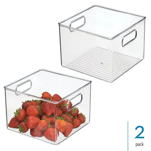 IDESIGN Pantry Storage Bins With Handles, Set Of 2