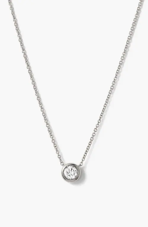 Mejuri Diamond Pendant Necklace - White Gold