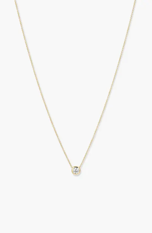 Mejuri Diamond Pendant Necklace - Yellow Gold