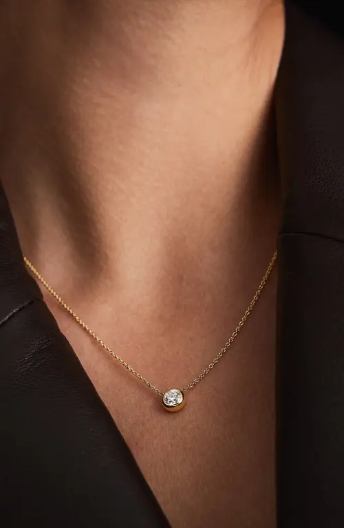 Mejuri Diamond Pendant Necklace - Yellow Gold