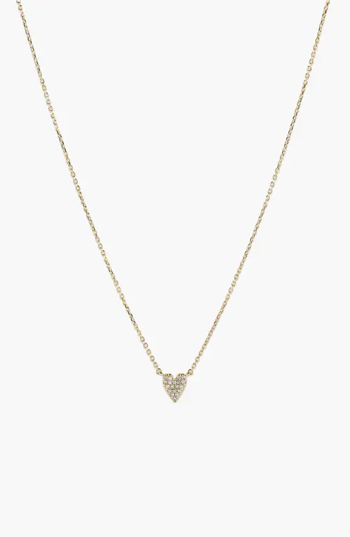 Mejuri Heart Pavé Diamond Pendant Necklace - Yellow Gold/diamond