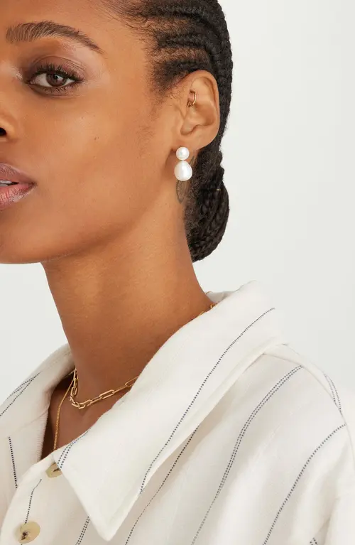 Mejuri Bold Pearl Drop Earrings