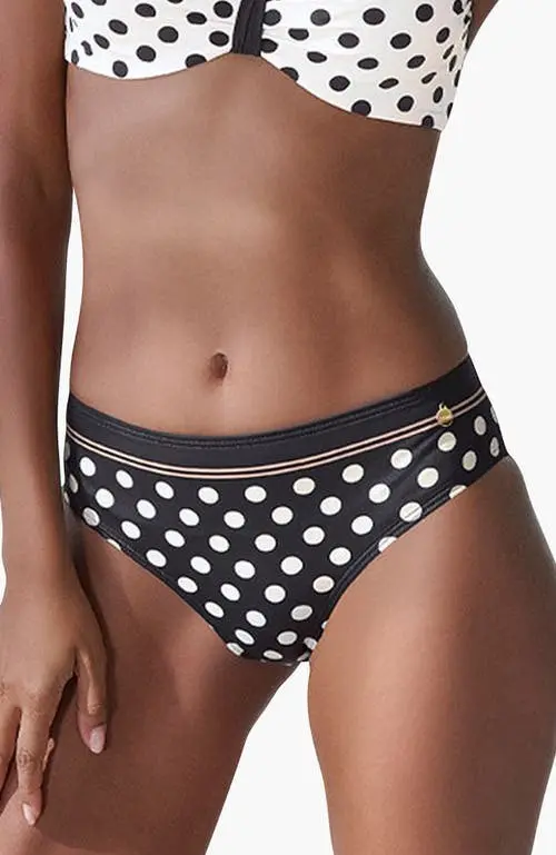 LASCANA Mix Print Bikini Bottom - Black & Ivory