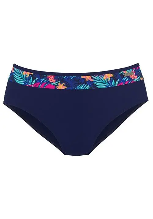 LASCANA Contrast Trim High-waisted Bikini Bottom