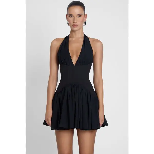 LEAU Harper Corset Mini Dress - Black