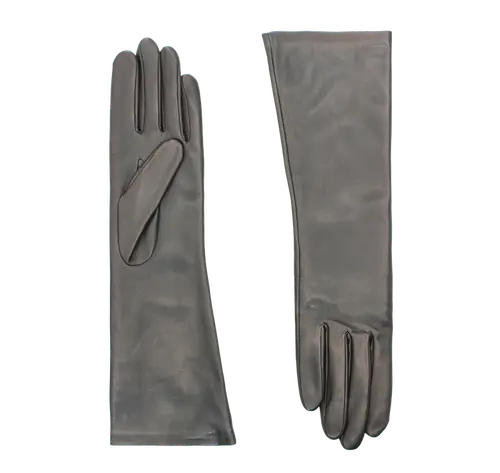 AGNELLE Celia Mid-length Lambskin Gloves - Noir