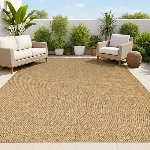 JONATHAN Y Solana Easy Jute Rustic Solid Indoor/outdoor Area Rug - Natural