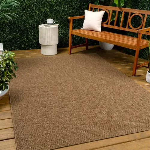 JONATHAN Y Solana Easy Jute Rustic Solid Indoor/outdoor Area Rug