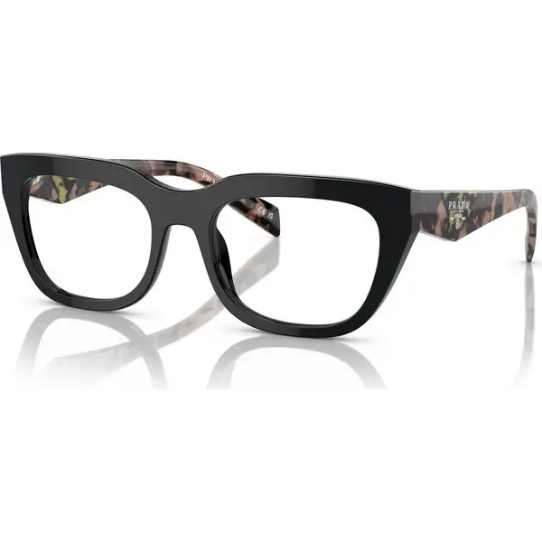 Prada 54mm Irregular Eyeglasses - Black