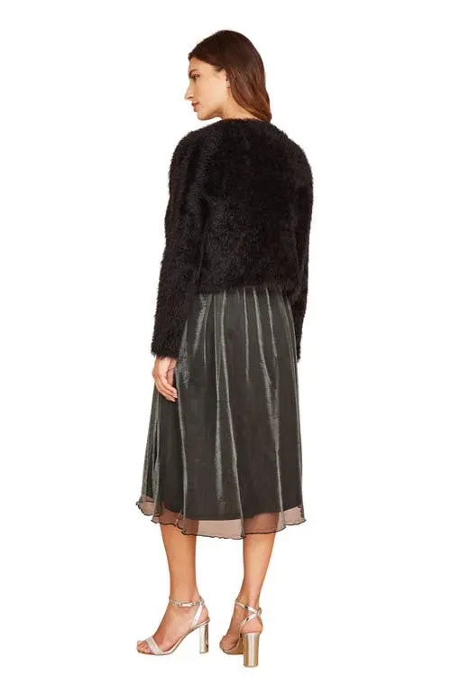 YUMI Eyelash Knit Bolero - Black